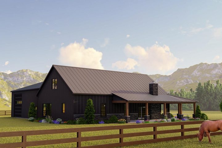 Barndo With Wrap Around Porch Plan 135072GRA - Barndominium.org
